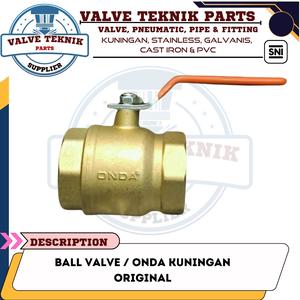 Jual BALL VALVE ONDA KUNINGAN / STOP KERAN KUNINGAN ONDA 1/2" inch / DRAT / ORIGINAL - Jakarta ...