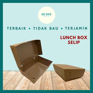 Jual Lunch Box Selip Lunch Box Paper Kraft Premium Coklat Laminasi ...