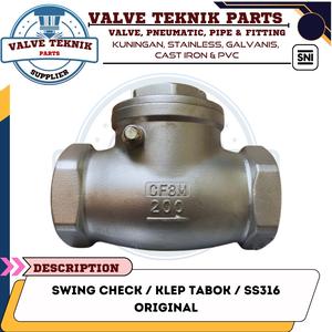 Jual SWING CHECK VALVE KLEP TABOK STAINLESS 1/2" inch / DRAT - Jakarta Barat - VALVE TEKNIK ...