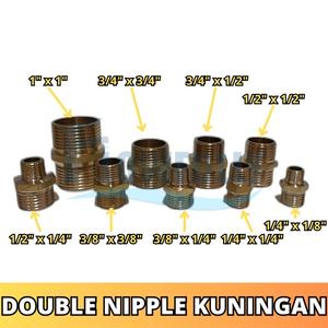 Jual PRODUK TERBARU! DOUBLE NIPPLE KUNINGAN NEPEL DOBEL DRAT LUAR REDUCING REDUCER NEPLE VALVE ...