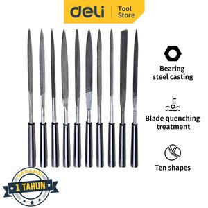 Promo Deli Mini File/Set Alat Kikir Besi 10 Pcs 5 x 180 mm High-quality ...