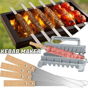 Jual Kebab Maker Kebab Skewers 8/9 Inch Wide Flat Stainless Steel BBQ ...