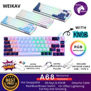 Jual READY!! WEIKAV A68 Mechanical Keyboard Gaming RGB Hotswappable ...