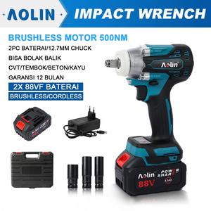 Jual AOLIN Impact wrench Cordless 800NM impek full set 2Baterai 13MM ...