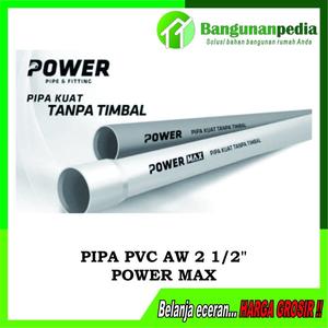Jual PIPA PVC AW 2 1/2 Inch PUTIH MEREK POWER NON TIMBAL PER METER - AW ...