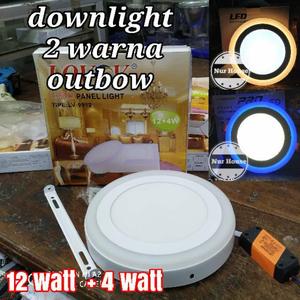 Jual downlight panel led 2 warna 16 watt outbow lampu plafon 2 warna ...