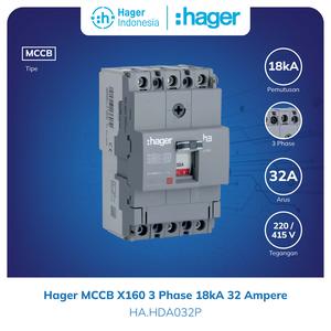 Promo MCCB Hager 3 Phase 18kA 32 Ampere 32A HDA032P Cicil 0% 3x - Jakarta Barat - Hager ...