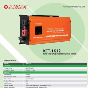 Jual KENIKA SOLAR POWER INVERTER PURE SINE WAVE 1000W-12V DC [KCT-1K12 ...