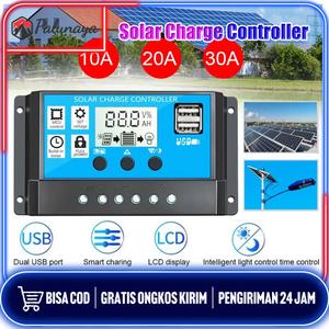 Jual Solar Charge Controller Cell Surya Kontroler PWM 12V 24V 10A 20A ...