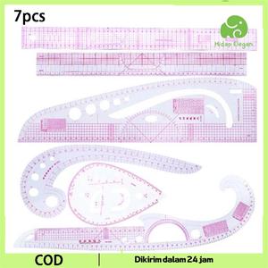 Jual 7 Pcs Penggaris Jahit Multi Function Sewing Rulers Lengkap Clear ...