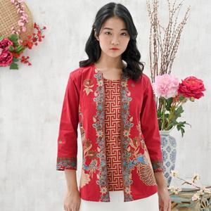Jual Atasan Batik 242 BBB Red/ Blouse Merah /Baju Imlek/Baju Merah ...