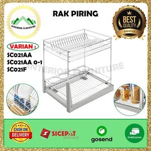 Promo Rak Piring / Rak Dapur Kitchen Set Bawah Tingkat 2/ Rak Botol ...