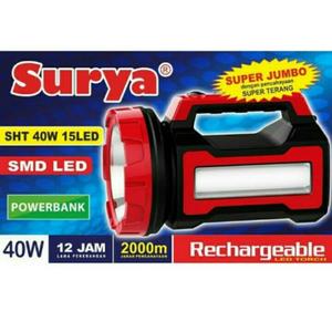 Jual Senter Charge Super Jumbo + Lampu Meja 40 Watt Surya SHT40 15Led ...