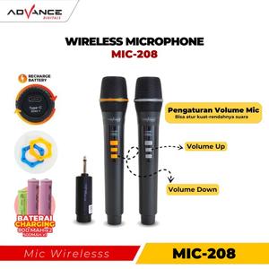 Jual Advance Mic Wireless Microphone Mic double (Batrei dapat di Charger )UHP Digital mikropon ...