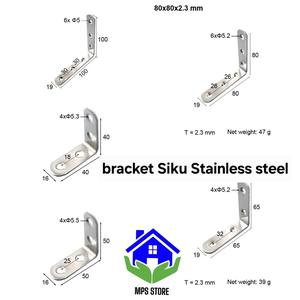 Jual bracket siku L / ambalan plat siku stainless steel tebal - 65 x 65 ...