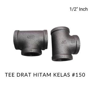 Jual Tee besi/Tee 1/2" inch hitam drat dalam KELAS #150 - Tee drat ...