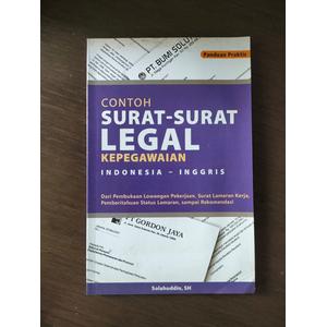 Jual BUKU CONTOH SURAT-SURAT LEGAL KEPEGAWAIAN. INDONESIA-INGGRIS ...