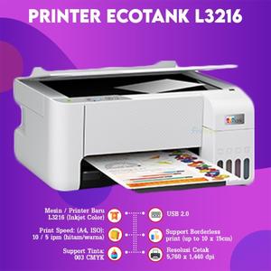 Promo Epson EcoTank L3210 / L3216 A4 All-in-One Ink Tank Printer Cicil ...