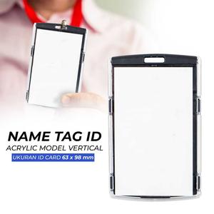Jual Name Tag ID Acrylic Model Vertikal - Holder ID Card Transparan ...