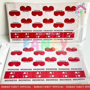 Jual 1 LEMBAR Sticker I Love Indonesia isi 24 PCS / Stiker Pipi Hati ...