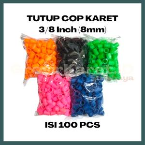 Jual Cop Tutup Karet Bulat 8mm 3/8 inch isi 100 pcs Pipa Aluminium 3/8 ...