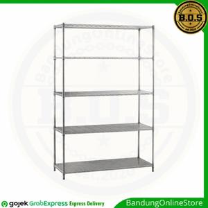 Jual Rak Barang Rak Besi Krisbow Rak Kawat 5 Tingkat 121x45x190 Cm ...