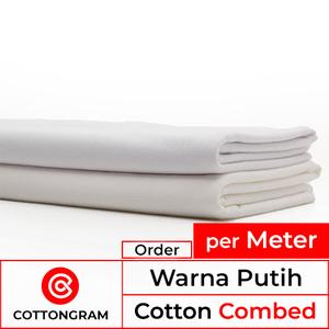 Jual Cotton Combed Premium Kain Kaos Meteran Warna Putih per Meter ...
