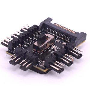 Jual 8-Port 3 Pin Fan HUB SATA power socket to 8 way 3Pin male Socket ...