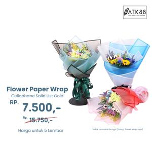 Promo [5 Lembar] Kertas Bucket Bunga Flower Wrap Paper List Gold ...