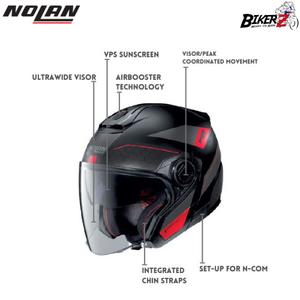 Jual NOLAN HELMET N40-5 PIVOT N-COM FLAT BLACK | HELM NOLAN OPEN FACE ...
