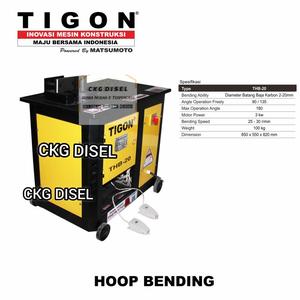 Jual Mesin Penekuk Besi Ring Balok 20MM Hop Bending TIGON THB-20 Best ...