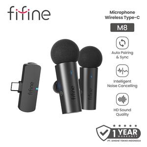 Jual Fifine Mic Wireless Lavalier Phone Single & Dual Microphone Type C ...
