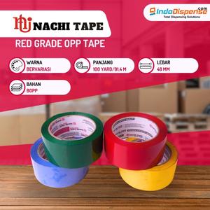 Jual LAKBAN NACHI TAPE MERAH 48MM 100 YARD 2 INCH OPP PRINT BLOK NACHI RED - Prin Blok Merah ...