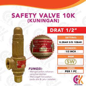 Jual SW Safety Valve Kuningan 10 Bar - Pressure Safety Relief Valve - 1 ...