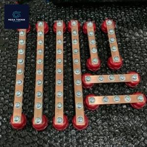 Jual busbar grounding busbar tembaga 3mm x 15mm x 100mm 5 lubang + 2 ...