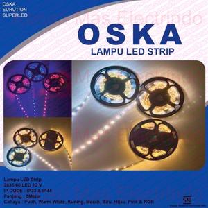 Jual OSKA Lampu LED Strip 2835 60 LED 12V IP33 & IP44 Cahaya Putih ...