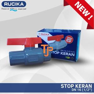 Jual RUCIKA BALL VALVE PVC 1/2" DN 16 POLOS STOP KRAN PVC 1/2" - Kota ...