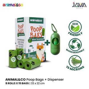 Jual Animalnco Premium Poop bags Plastik Kotoran Hewan Biodegradable 8 Roll - Kota Tangerang ...