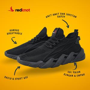 Jual REDKNOT KOZURE HITAM SOL HITAM FULL BLACK - SEPATU SNEAKERS PRIA ...
