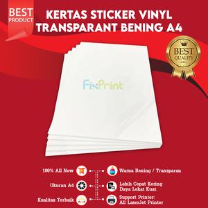 Promo Kertas Vinyl Sticker Transparant 1 lmbr ukuran A4 , Kertas Stiker ...