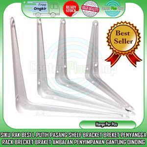 Jual Ambalan Siku Rak Besi Buku L Putih Pasang Shelf Bracket Breket ...