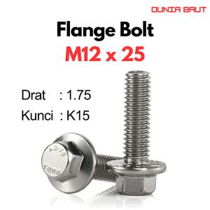 Jual Flange bolt M12X25 / Baut Topi 12X25 / M12 X 25 / 12 X 25 ...