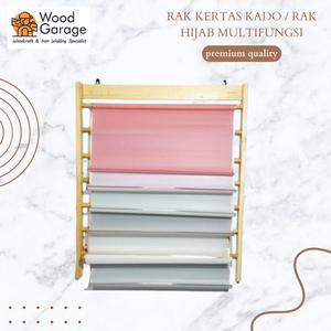 Jual Rak kertas kado / rak hijab / rak multifungsi kayu jati belanda ...