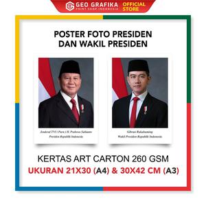 Jual Poster Foto Presiden dan Wakil Presiden Kertas Art Carton Ukuran ...