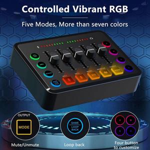 Jual Gaming Audio Mixer, Streaming RGB PC Mixer With XLR Microphone ...