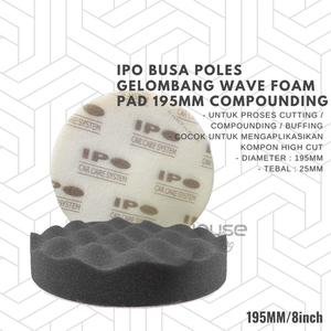 Jual IPO Busa Poles Gelombang Wave Foam Pad 8 inch BLACK 195MM ...