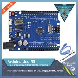 Jual Arduino Uno R3 ATmega328p SMD CH340 Arduino IDE Pin Header + Cable - Micro USB - Kab ...