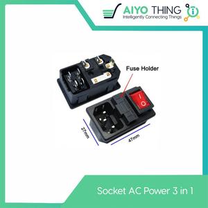 Jual Socket AC Power 3 in 1 Saklar Lampu Switch Fuse Holder Outlet Soket 220v - Kota Malang ...