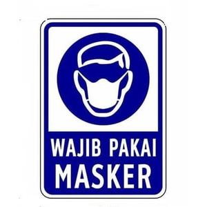 Jual sign stiker wajib pakai masker / sticker wajib masker rambu ...