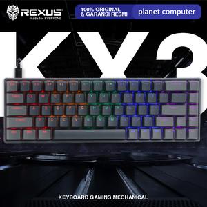 Jual Rexus KX3 KX-3 Heroic Series RGB Gaming Mechanical Keyboard 68 ...